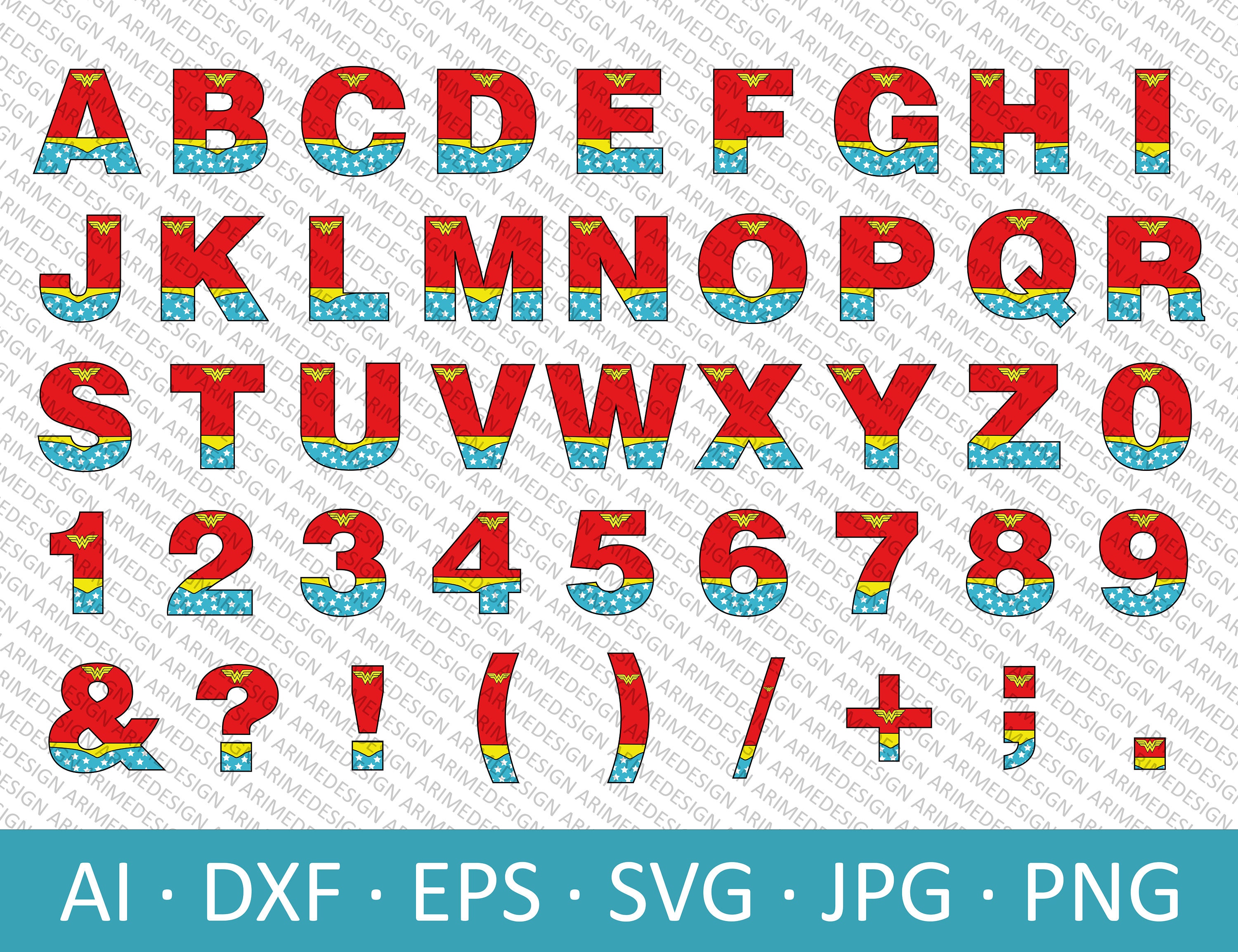 Wonder Woman Font Cricut Vector / Wonder Woman Alphabet Letter - Etsy ...