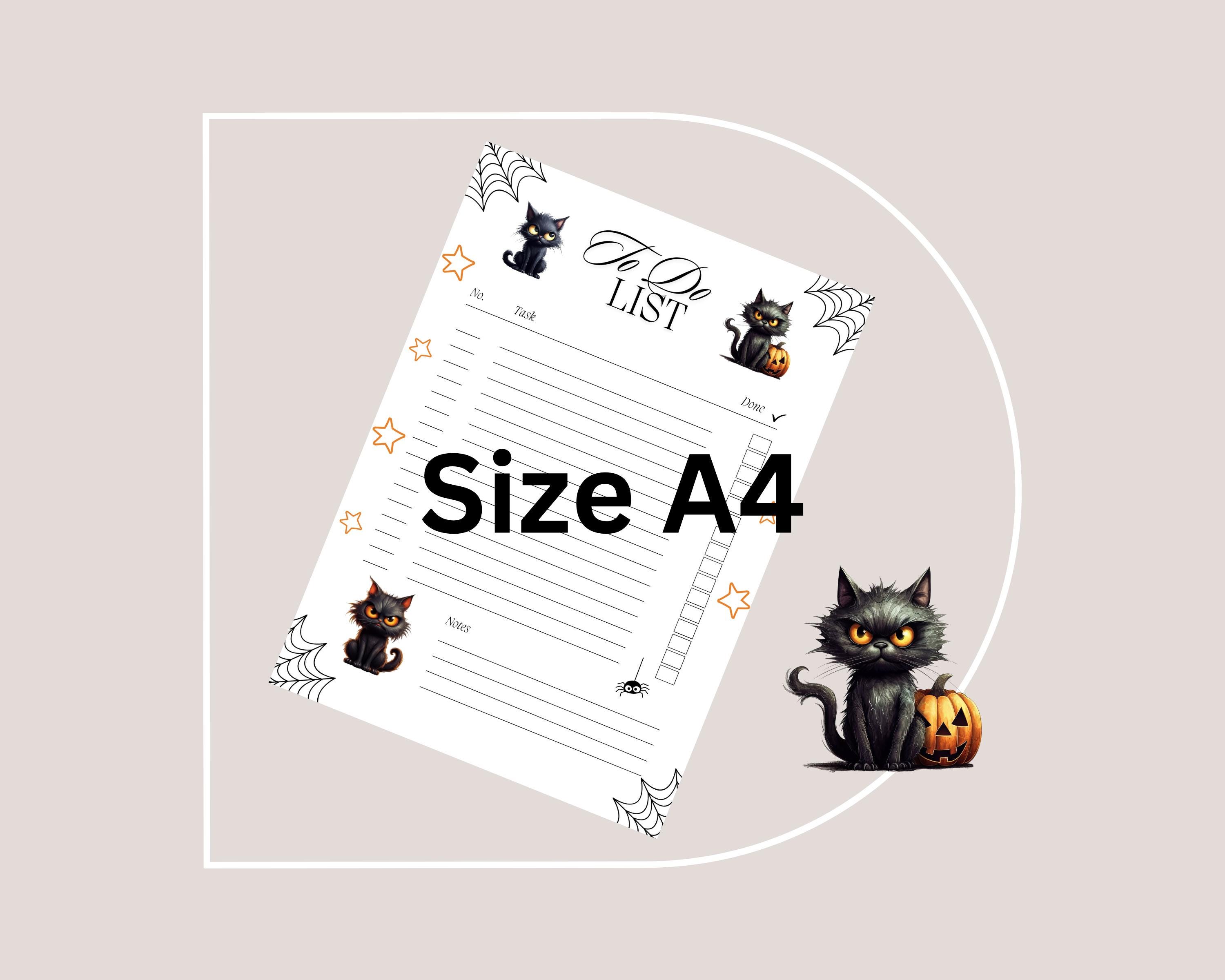 Grumpy Halloween Cat Themed to Do List, Halloween Themed Printable ...
