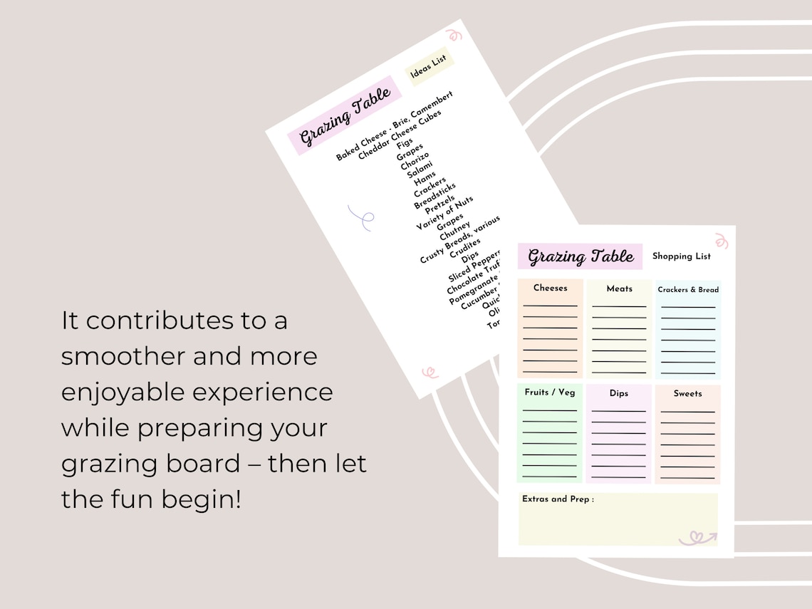 Printable Shopping List for Grazing Table, Shopping List for Grazing ...