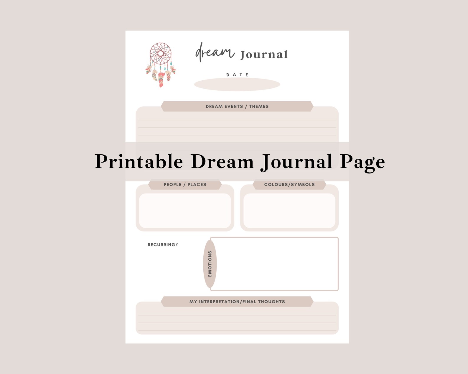 Strange Dream Tracker, Printable Dream Journal, Dream Tracker ...