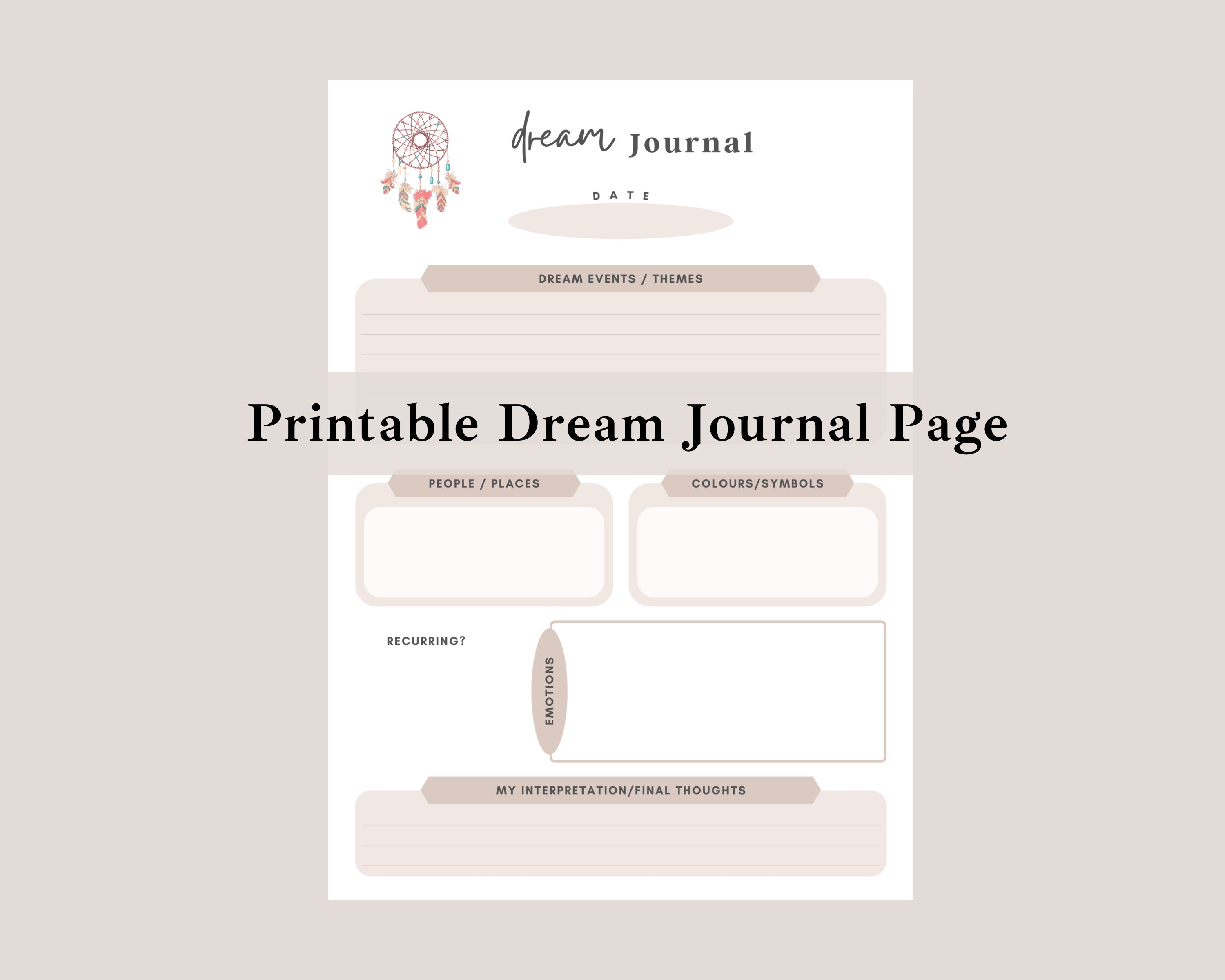 Strange Dream Tracker, Printable Dream Journal, Dream Tracker ...