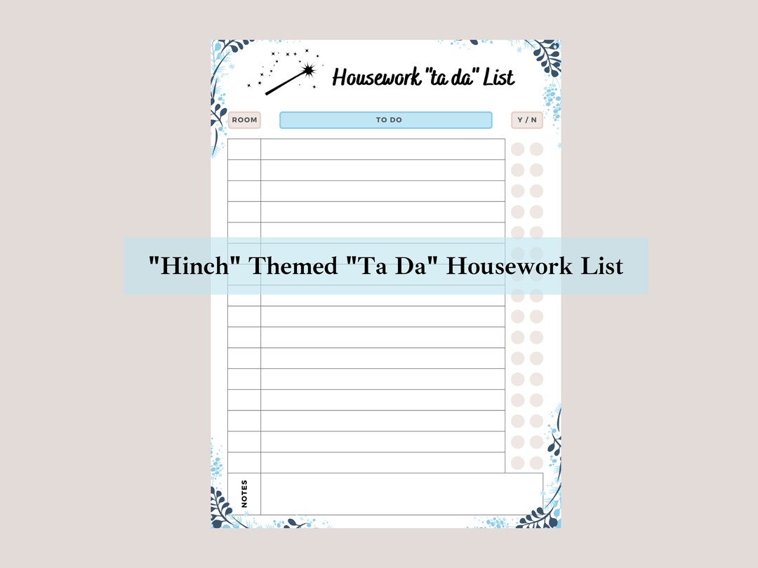 Housework Tracker, Housework Planner, Cleaning Schedule, Hinch List ...
