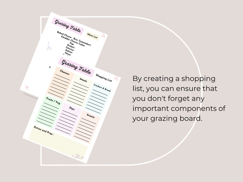 Printable Shopping List for Grazing Table, Shopping List for Grazing ...