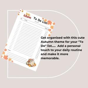Printable to Do List for Autumn, Printable Bucket List for Autumn ...