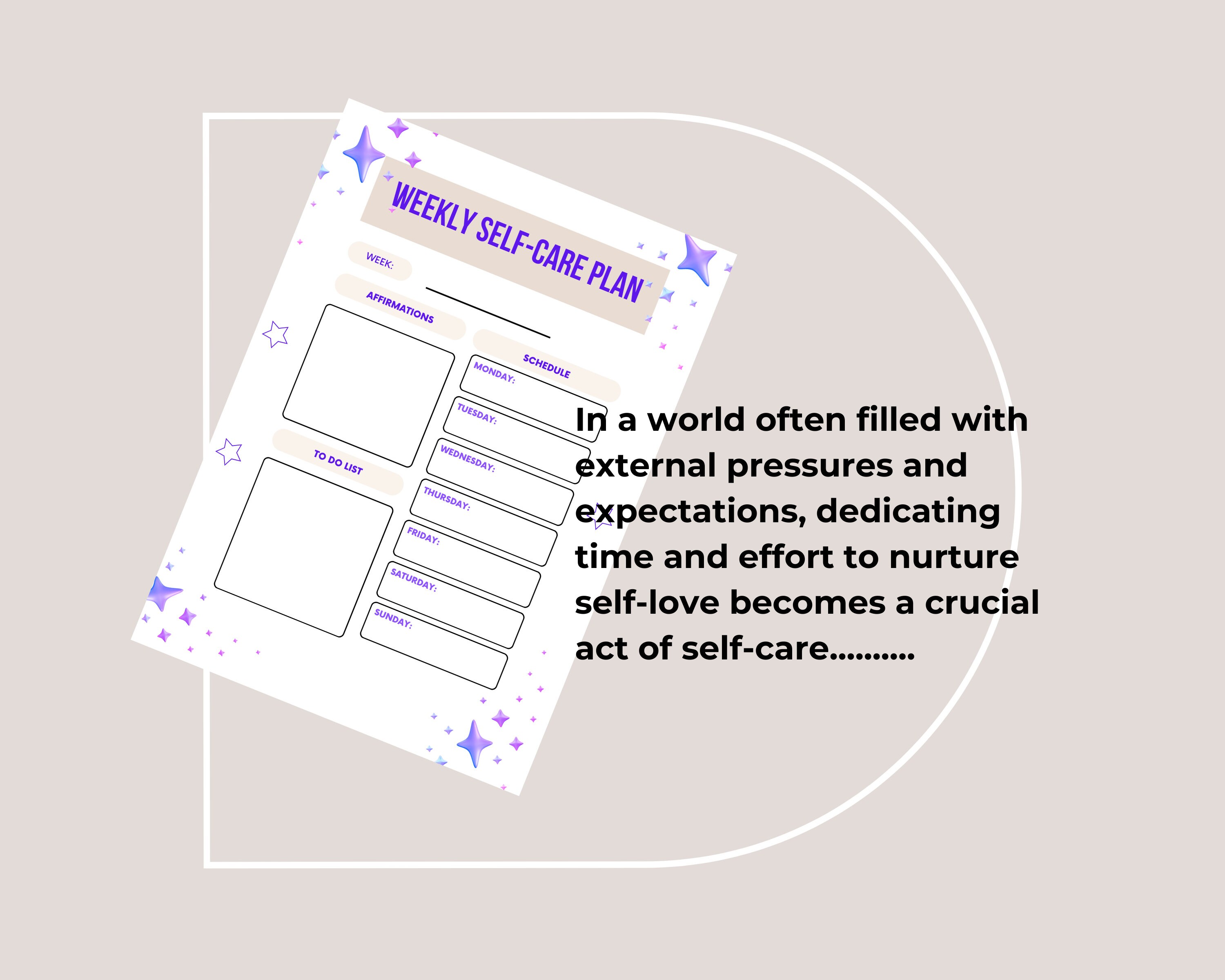 Printable Weekly Self Care Planner, Weekly Self Care Printable, Self ...