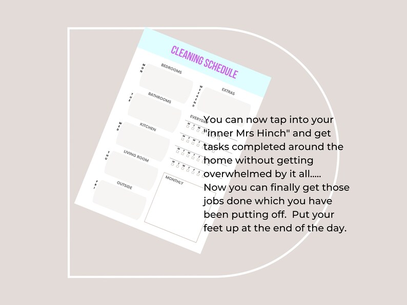 Simple Housework Planner Sheet, Cleaning and Housework Printable ...