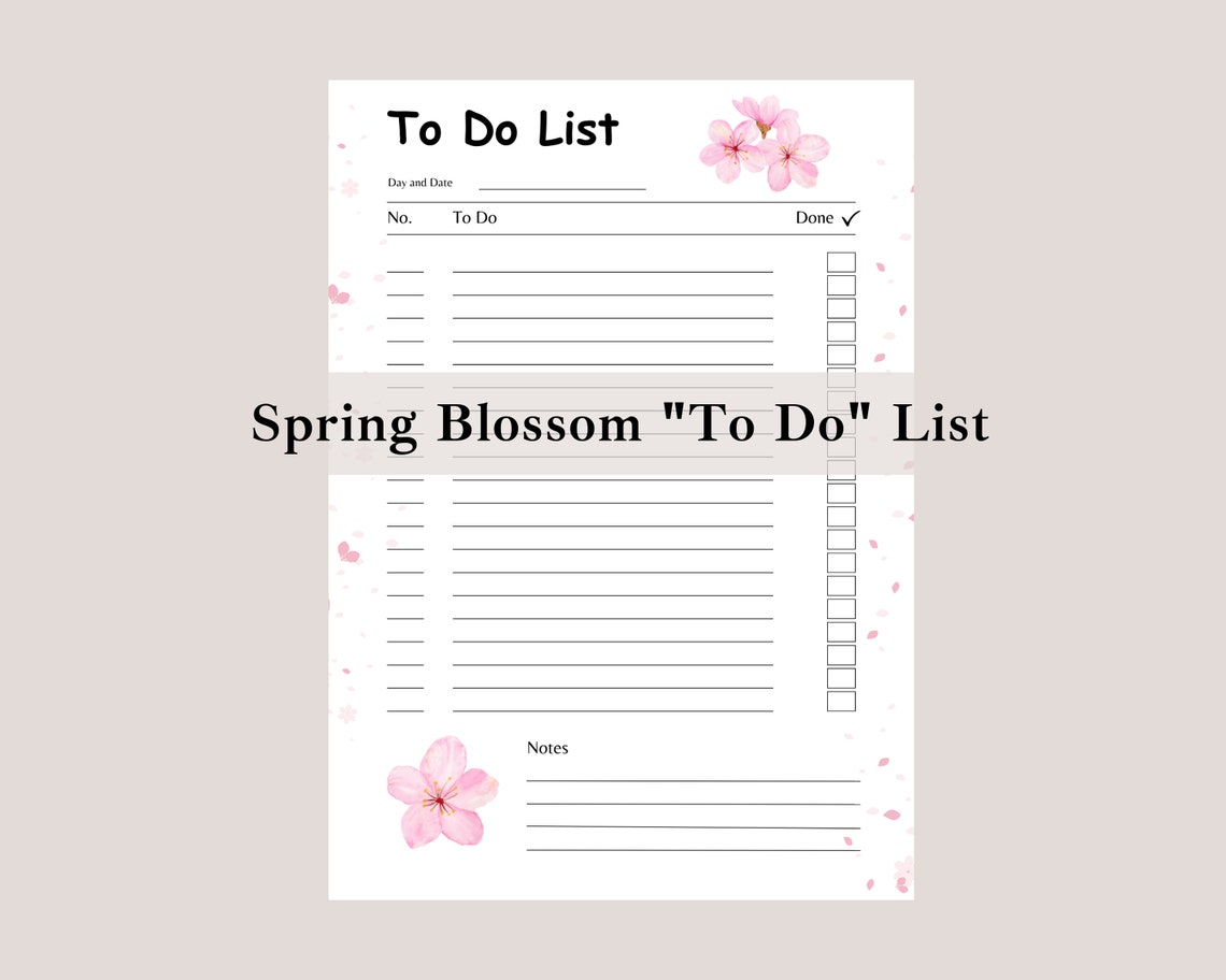 Printable to Do List for Springtime, Spring Cleaning to Do List ...