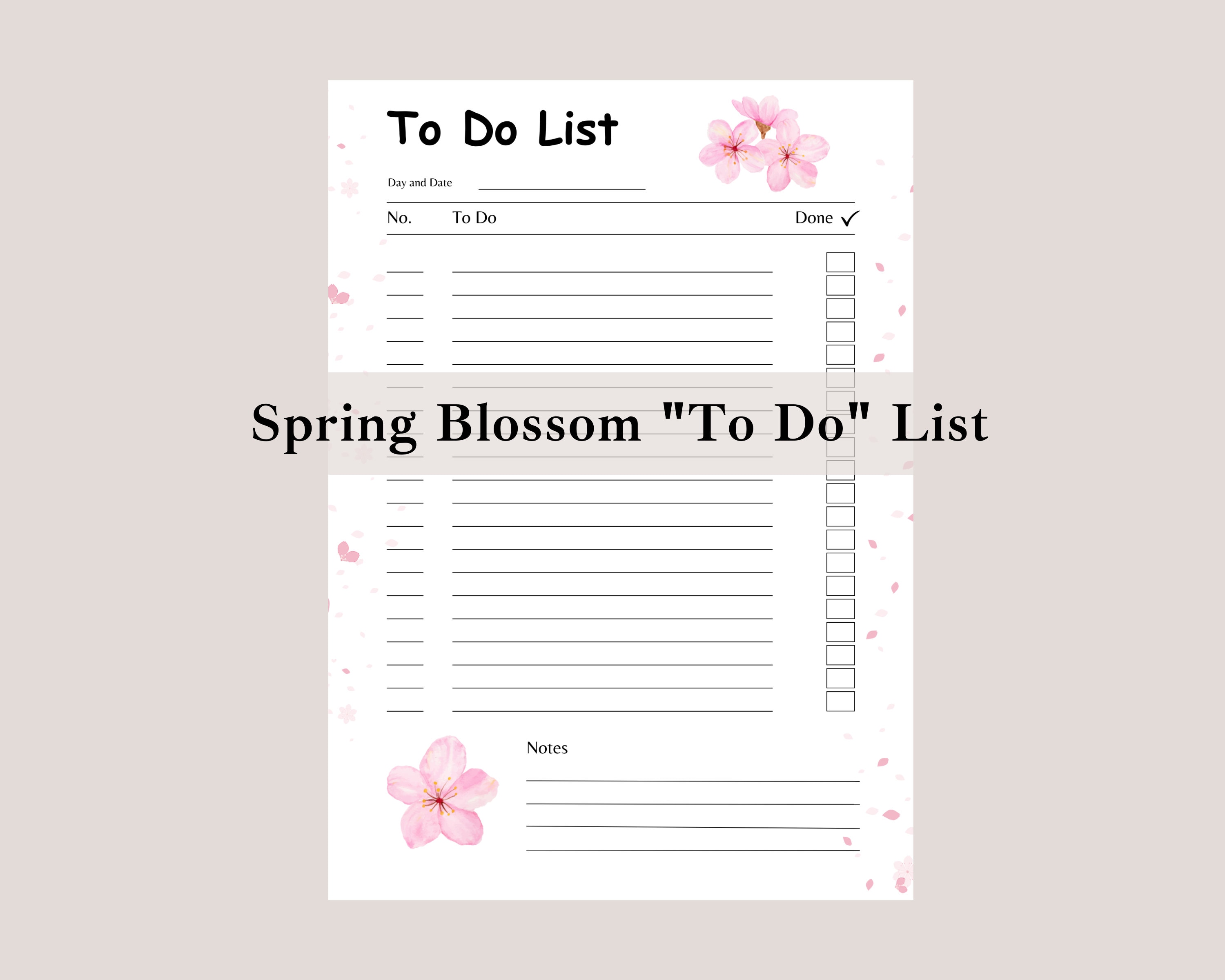Printable to Do List for Springtime, Spring Cleaning to Do List ...