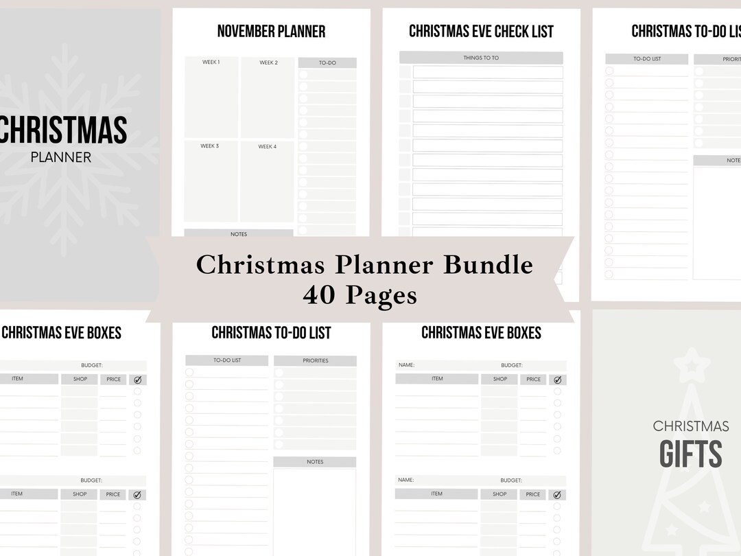 40 Page Christmas Planner Bundle, Printable Christmas Planner Bundle ...