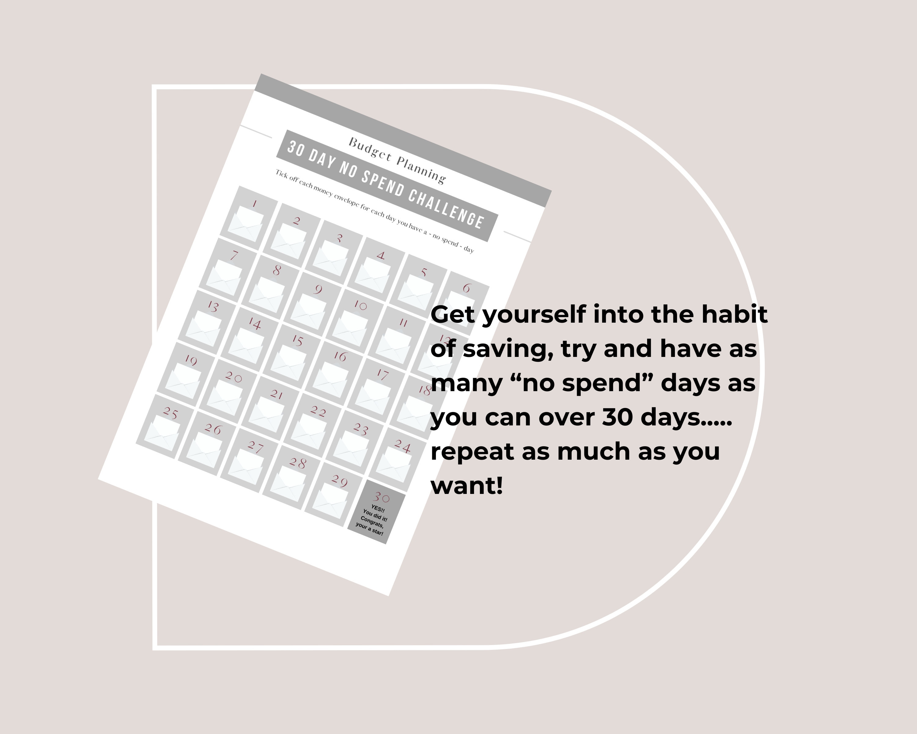 30 Day No Spend Challenge, Mini No Spend Challenge, Monthly No Spend ...