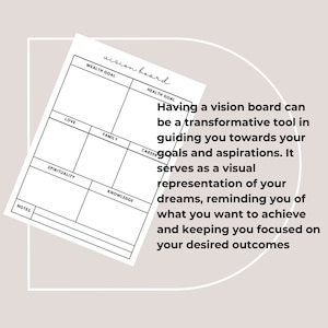 Printable Monochrome A4 Vision Board, Vision Board for Manifesting ...