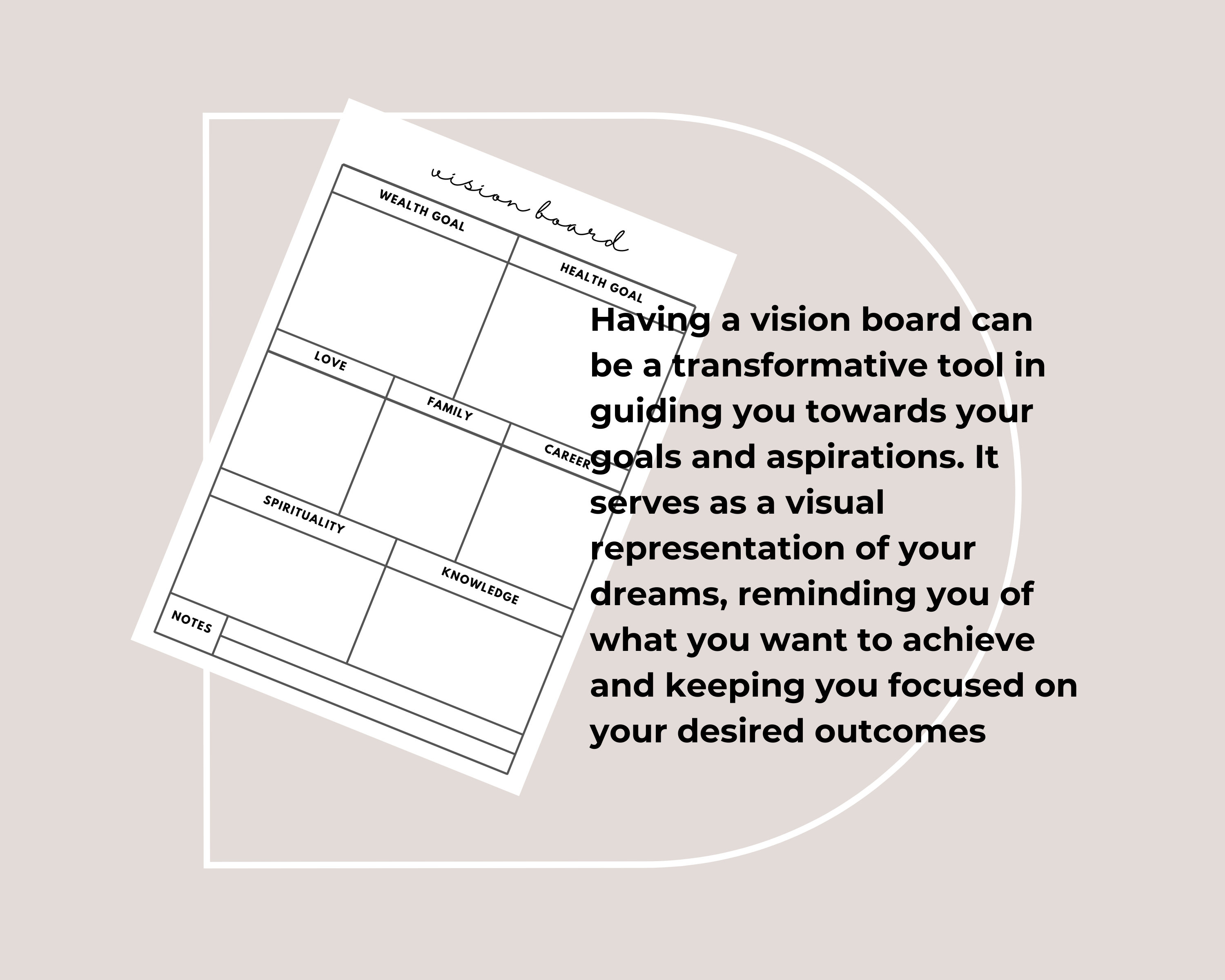 Printable Monochrome A4 Vision Board, Vision Board for Manifesting ...