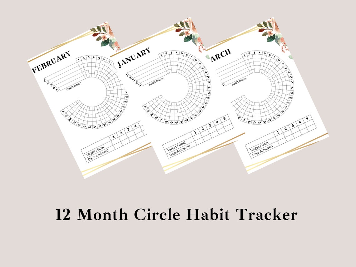 Circle Habit Tracker, Routine Tracker Printable, Habit Tracker Circular ...