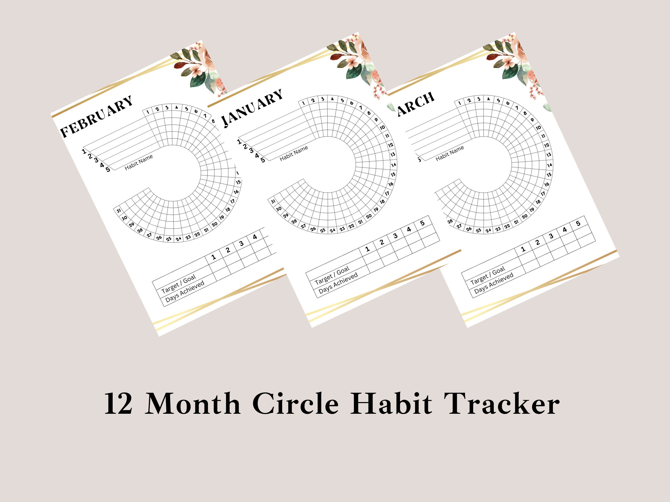Circle Habit Tracker, Routine Tracker Printable, Habit Tracker Circular ...