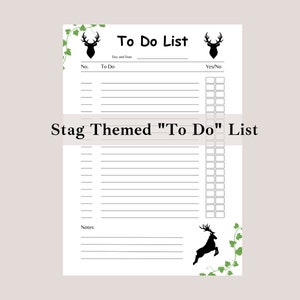 Printable Daily Planner, Stag Themed to Do List, Stag Themed Daily ...