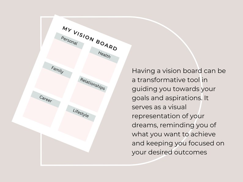 Vision Board Printable, Manifestation Vision Board, Motivational Vision ...