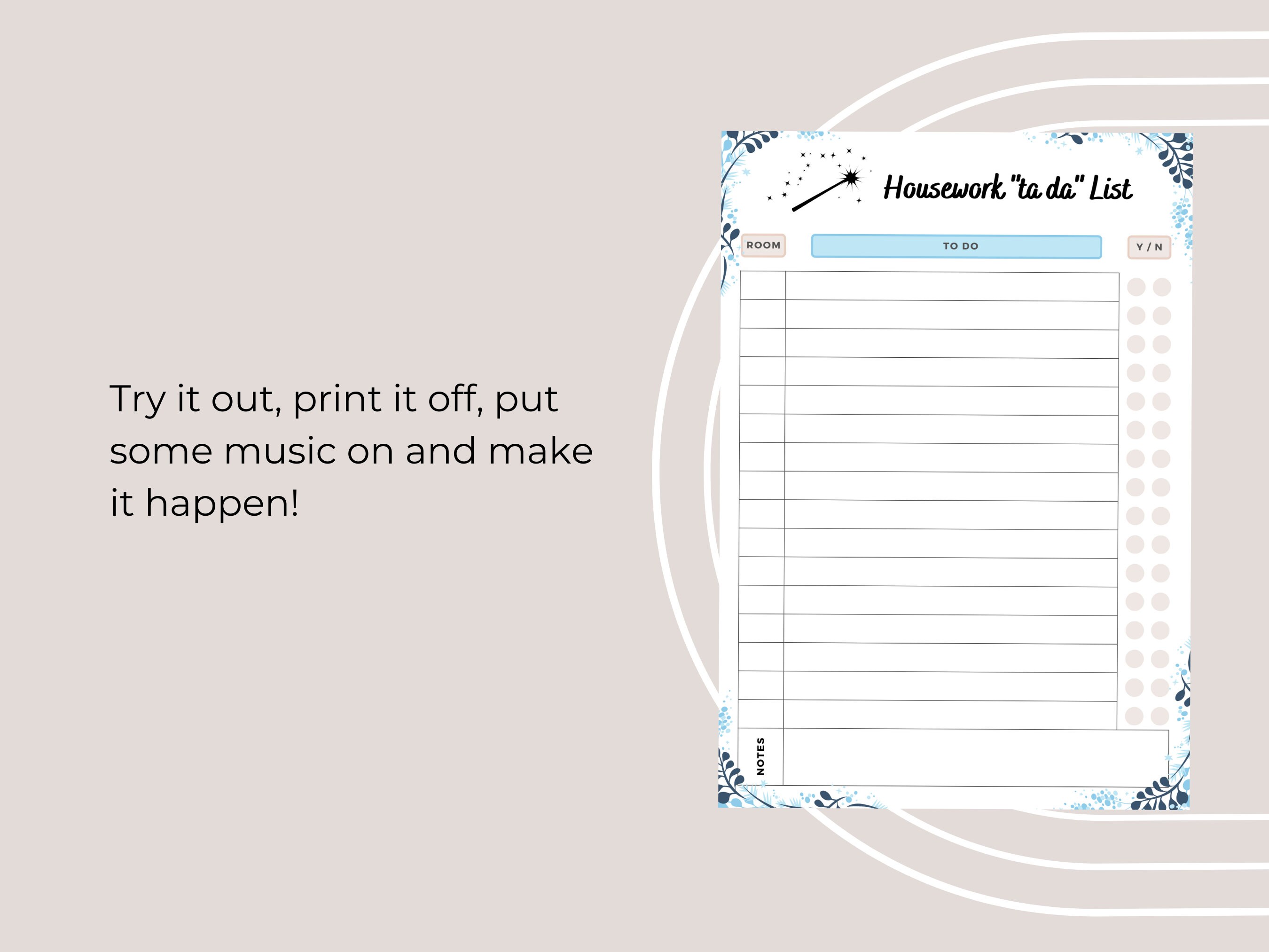 Housework Tracker, Housework Planner, Cleaning Schedule, Hinch List ...
