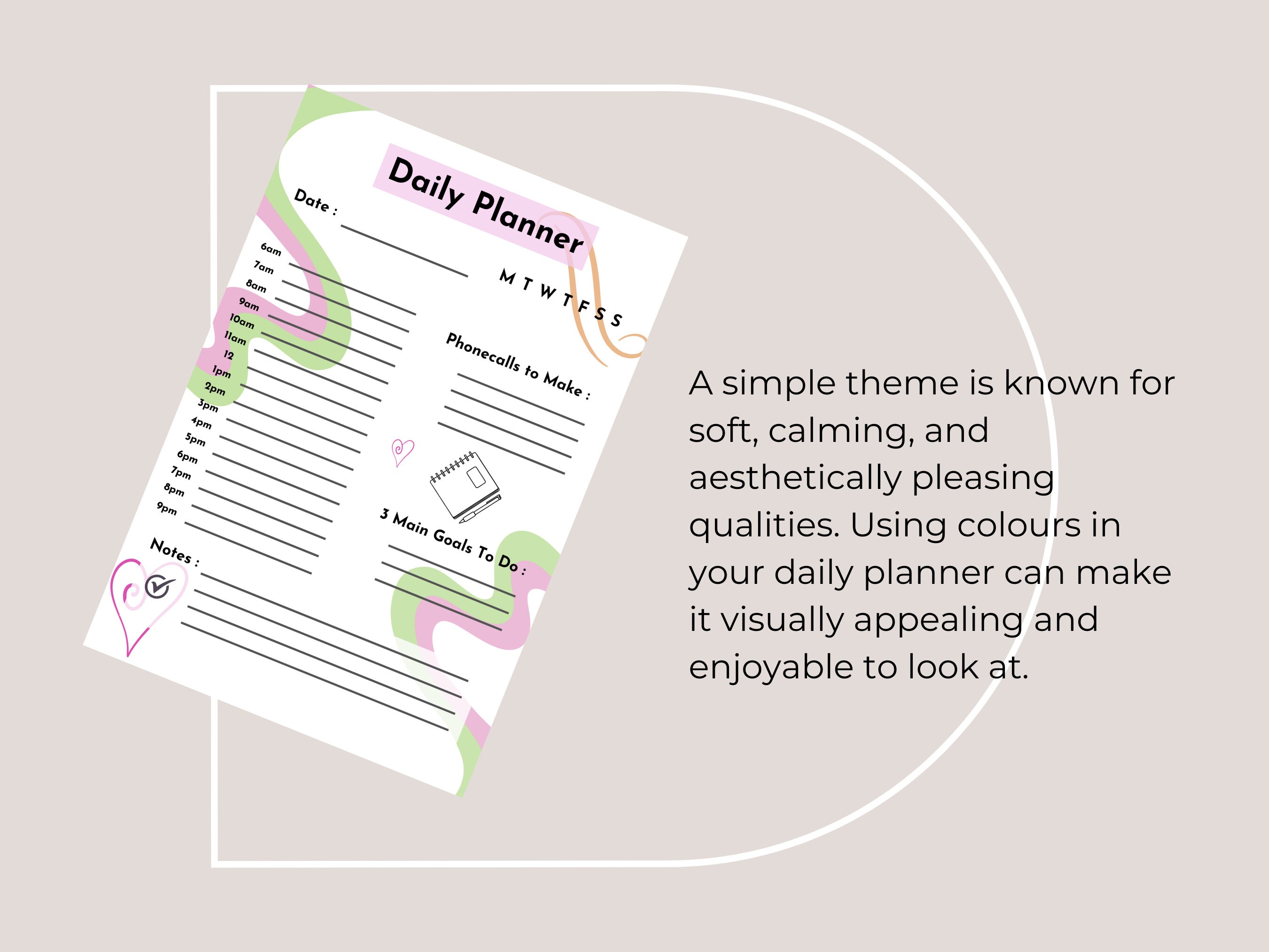 Printable Daily Planners, Daily Productivity PDF Planner, Work Schedule ...