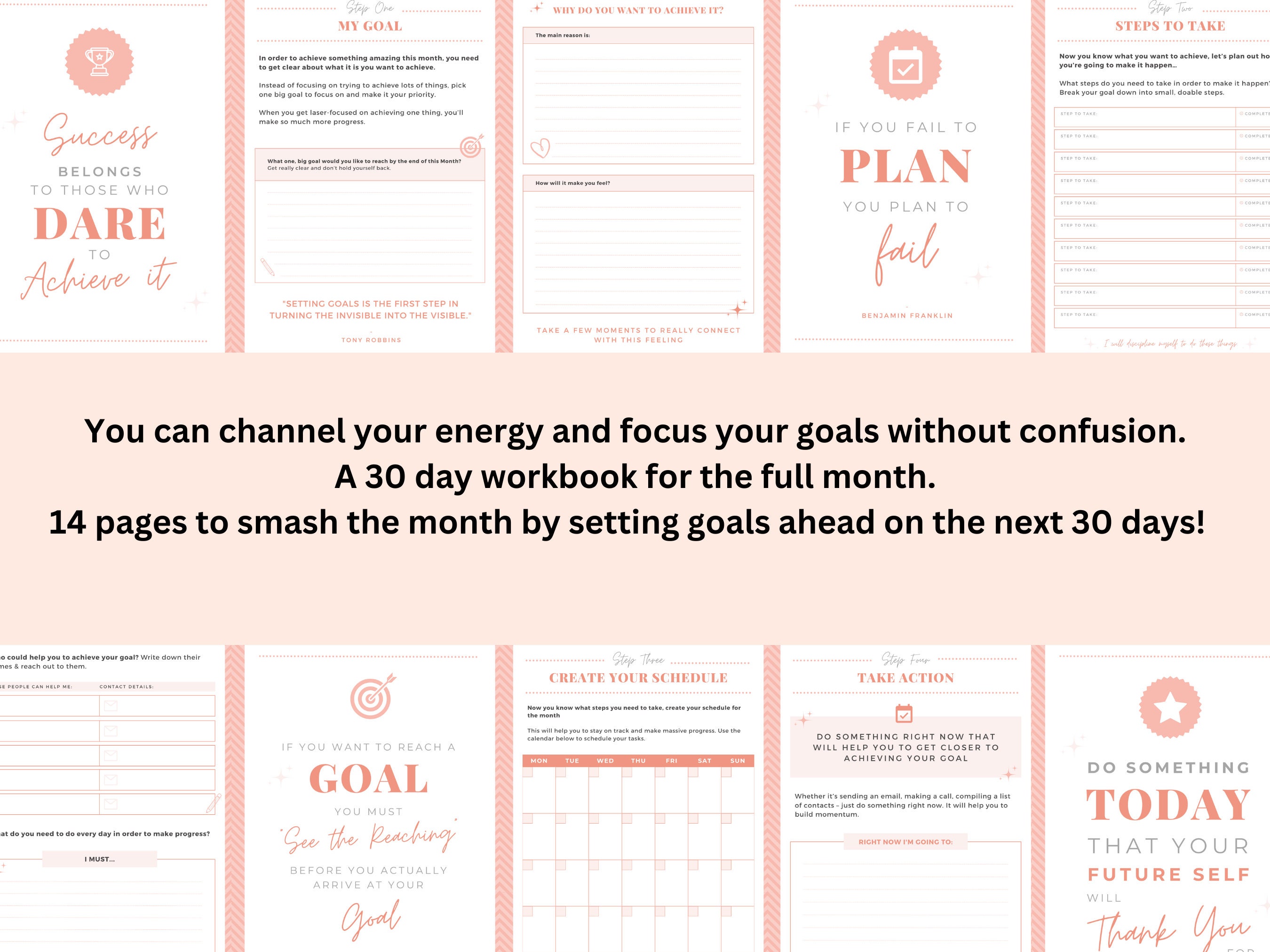 Productivity Planner Printable, Monthly Planning Workbook, Printable ...