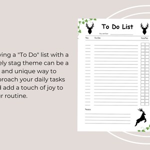 Printable Daily Planner, Stag Themed to Do List, Stag Themed Daily ...