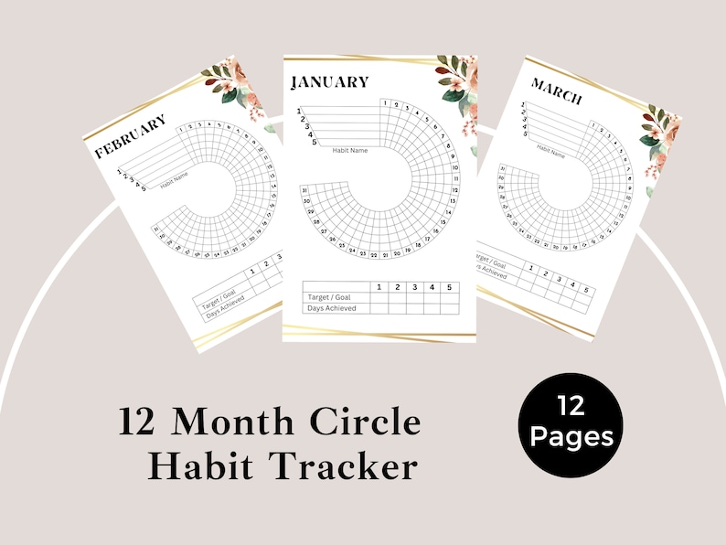 Circle Habit Tracker, Routine Tracker Printable, Habit Tracker Circular ...