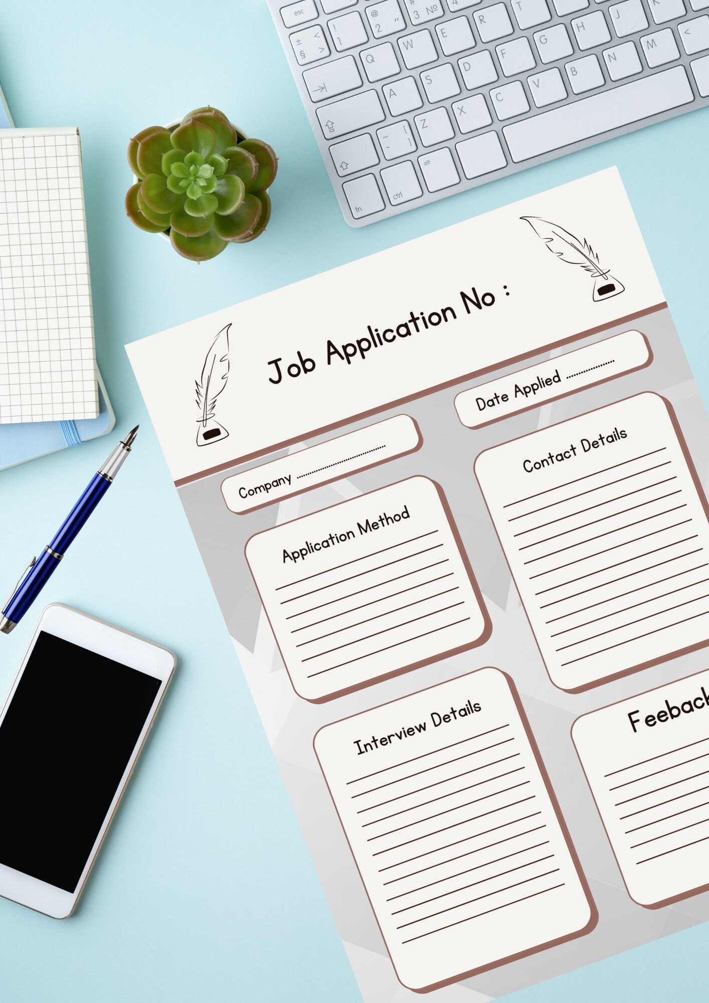 Job Search Planner and Tracker, Printable Job Search Planner, Job ...