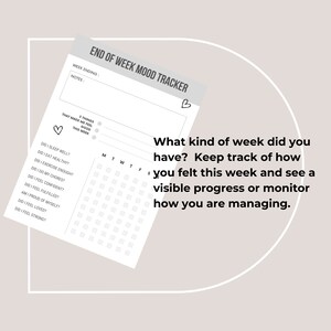 End of Week Mood Tracker, Printable Weekly Mood Tracker, Printable ...