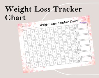 Printable Weight Loss Tracker Chart, Losing Weight Goals PDF, Countdown ...