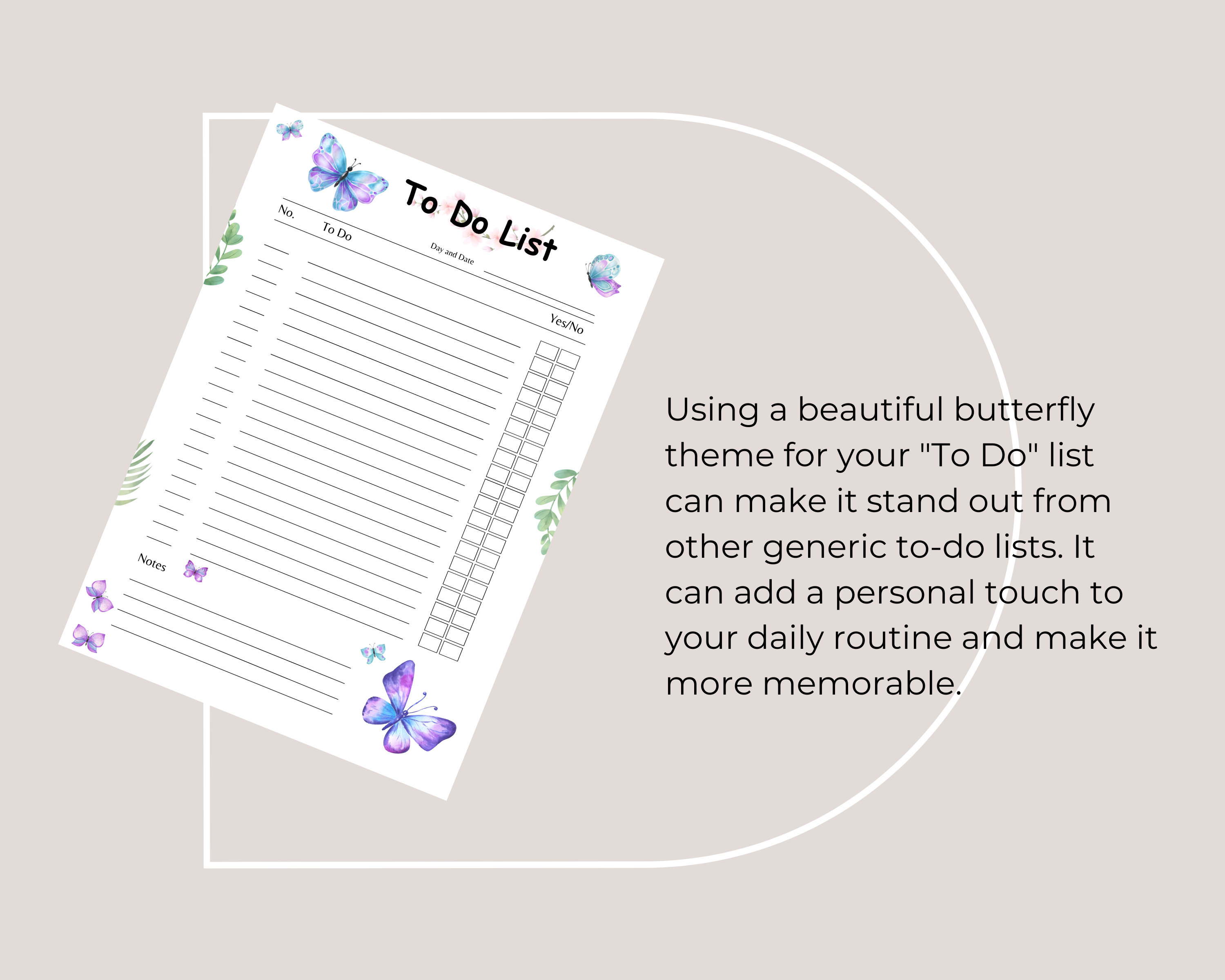 To Do List With Butterfly Theme, Butterfly to Do List, Pretty Butterfly ...