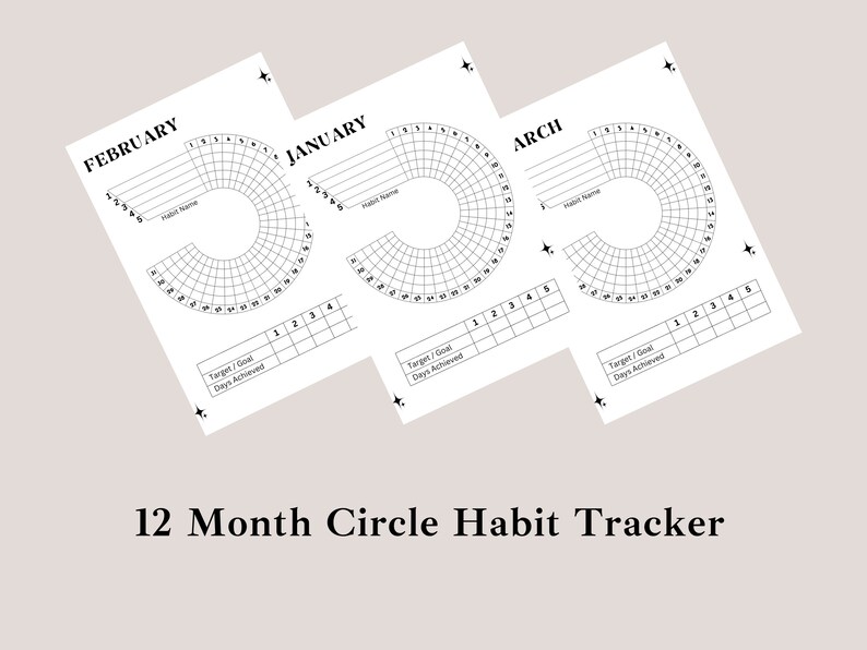 Circle Habit Tracker, Routine Tracker Printable, Habit Tracker Circular ...