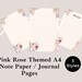 Pink Rose Themed Stationery, Note Paper for Letter Writing, Lined A4 ...