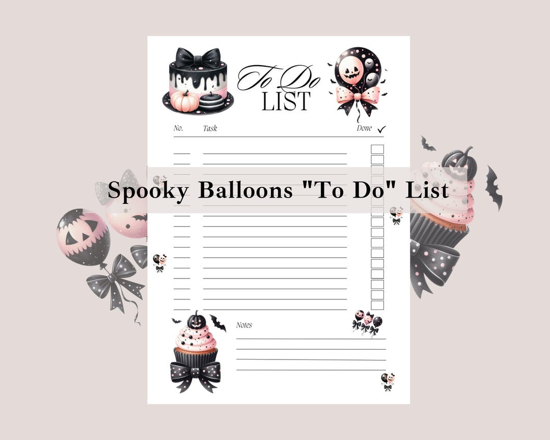 Halloween Balloons Stationery, Spooky Cakes & Balloons Printable ...