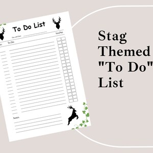 Printable Daily Planner, Stag Themed to Do List, Stag Themed Daily ...