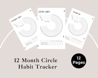 Circle Habit Tracker, Routine Tracker Printable, Pink Themed Circle ...
