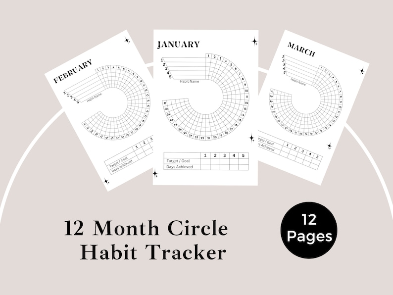 Circle Habit Tracker, Routine Tracker Printable, Habit Tracker Circular ...