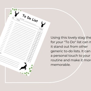 Printable Daily Planner, Stag Themed to Do List, Stag Themed Daily ...