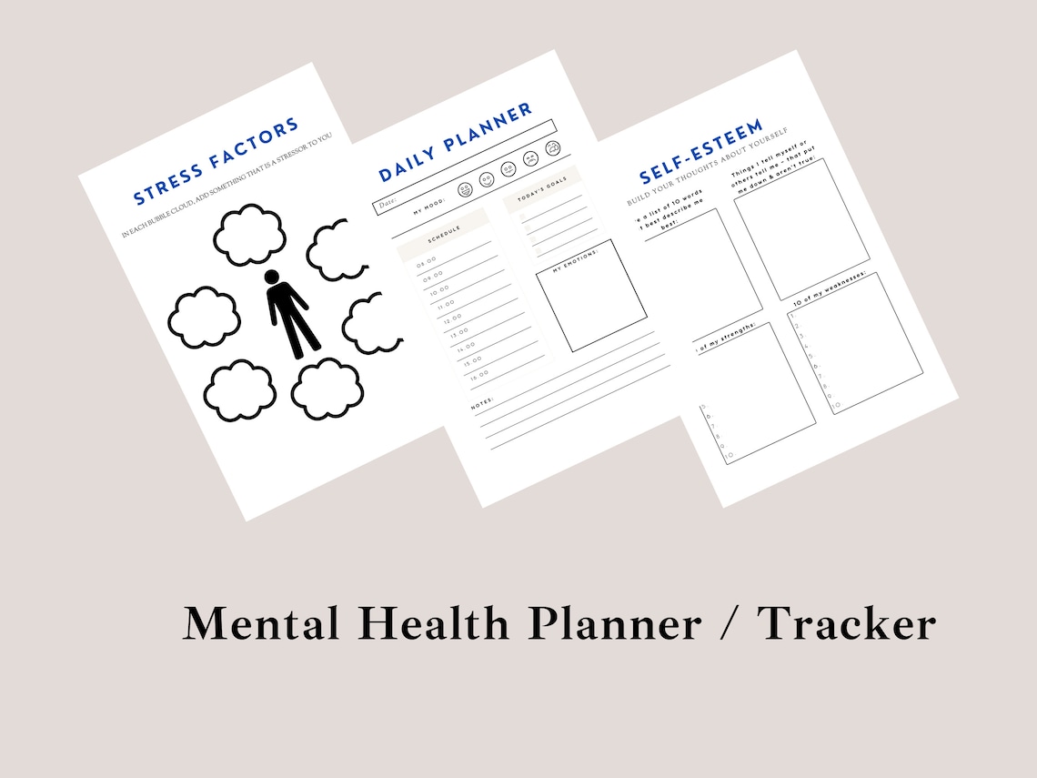 Mental Health Printable Bundle, Mental Health Worksheet Bundle ...