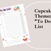 Cupcake Themed to Do List, Cupcake Themed Daily Planner, Cupcake Themed ...