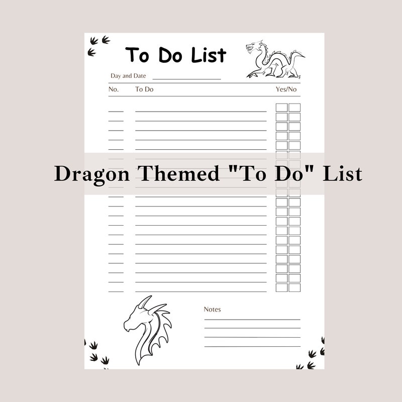 Printable Notepad Dragon - Etsy