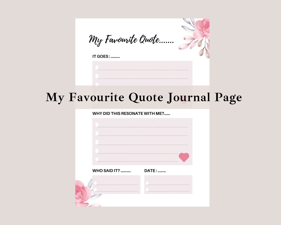 My Favourite Quotes Tracker, My Favourite Quote Printable ...