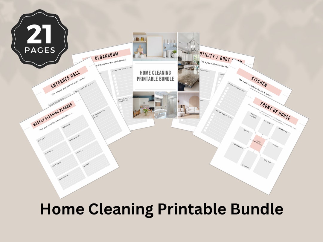 Home Cleaning Printable Bundle Ultimate Home Cleaning Bundle - Etsy