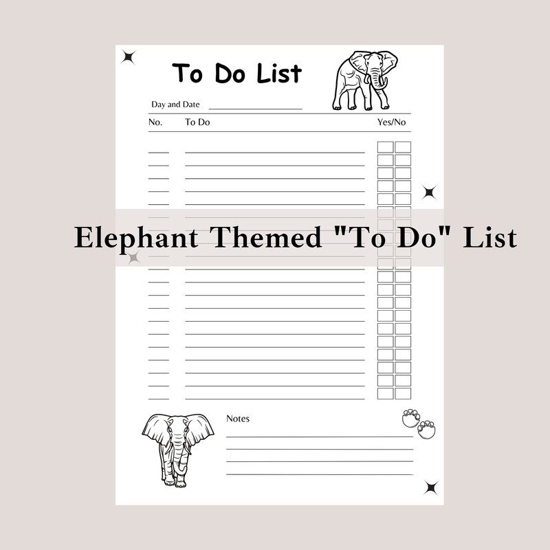 Elephant List - Etsy
