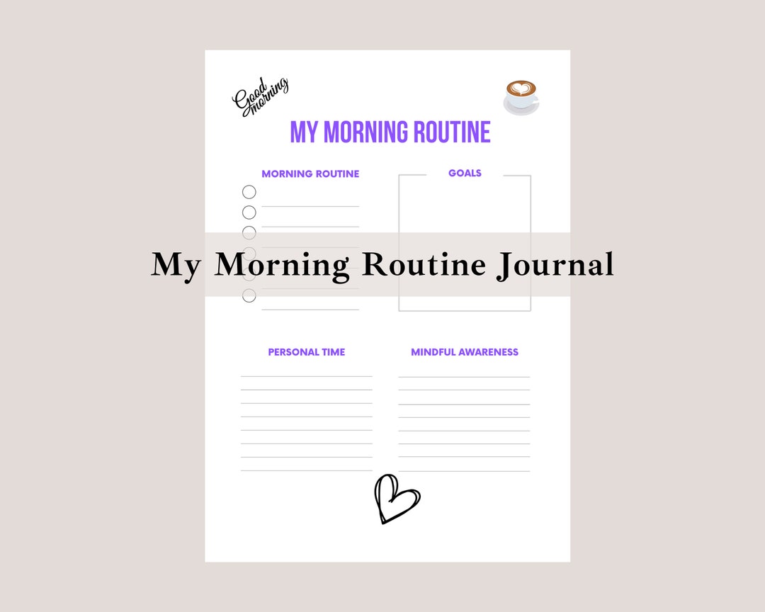 Morning Routine Journal, Printable Morning Journal, Morning Check In ...