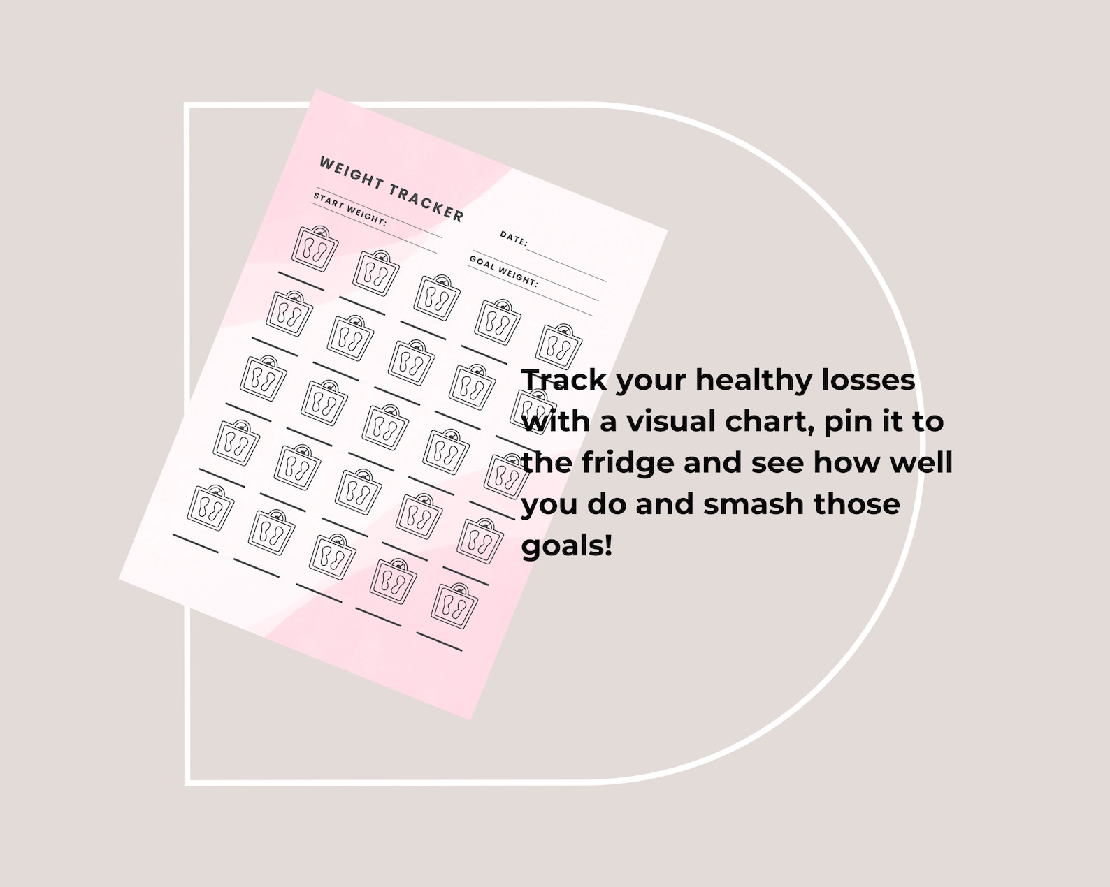 Printable Weight Loss Tracker Chart, Losing Weight Goals PDF, Countdown ...