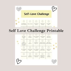Printable Self Love Challenge, Printable Mindset Challenge, Self Care ...