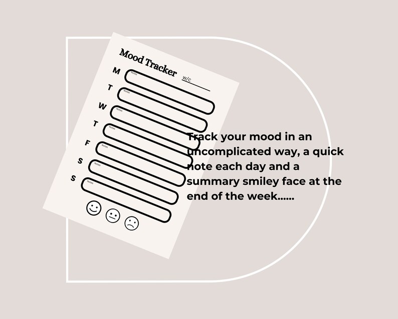 Printable Mood Tracker, Anxiety Tracker, Mental Health Checker ...