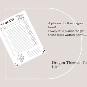Dragon Themed to Do List, Printable Dragon Themed Planner, Dragon ...