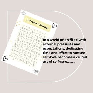 Printable Self Love Challenge, Printable Mindset Challenge, Self Care ...