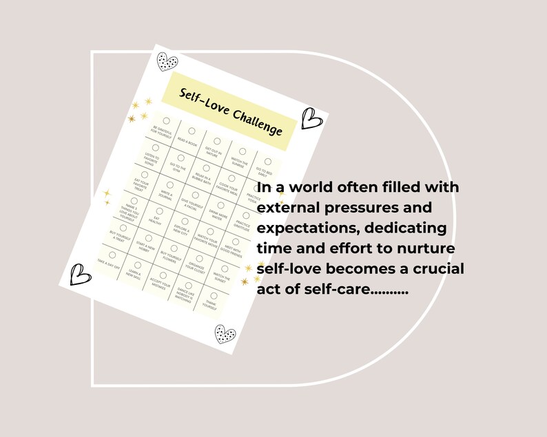 Printable Self Love Challenge, Printable Mindset Challenge, Self Care ...