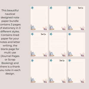 Nautical Themed A4 Note Paper Pages, Note Paper for Letter Writing ...